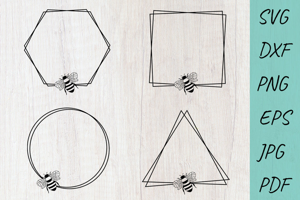 Honey Bee Monogram frame, Bee Frame SVG - So Fontsy