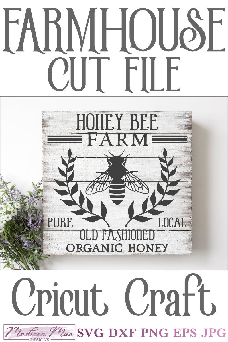 Honey Bee SVG - Farmhouse Sign Cut File - So Fontsy