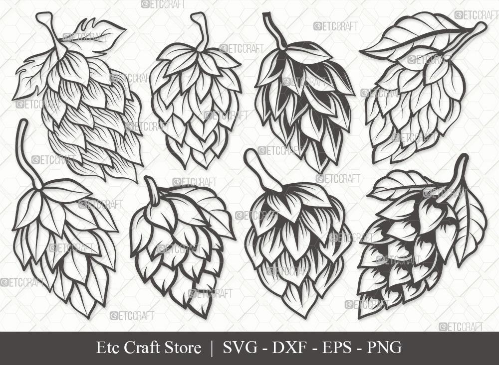 Hops Outline SVG Cut File | Beer Hops Svg | Beer Gift Svg | Hops Plant ...