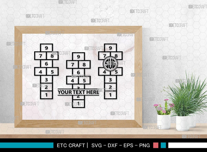 Hopscotch Monogram, Hopscotch Silhouette, Hopscotch SVG, Game Hopscotch ...