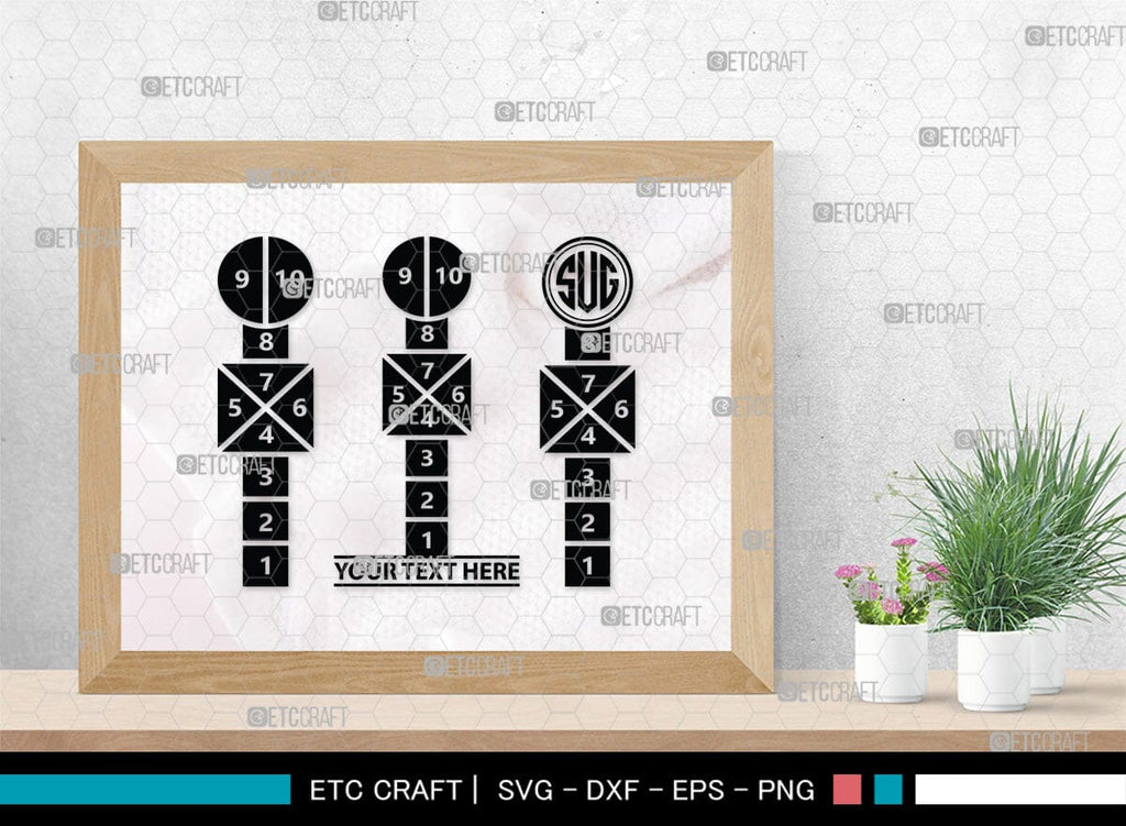 Hopscotch Monogram, Hopscotch Silhouette, Hopscotch SVG, Game Hopscotch ...