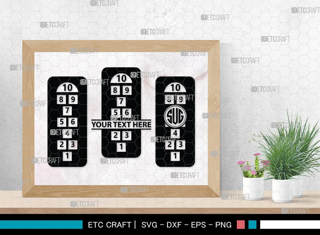 Hopscotch Monogram, Hopscotch Silhouette, Hopscotch SVG, Game Hopscotch ...