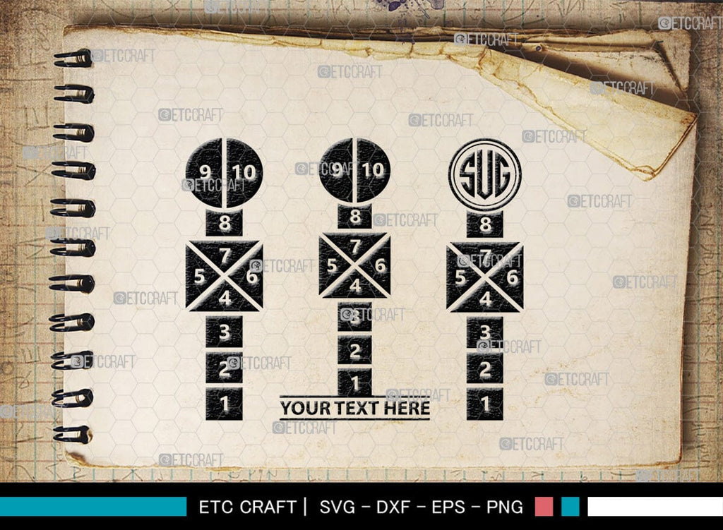 Hopscotch Monogram, Hopscotch Silhouette, Hopscotch SVG, Game Hopscotch ...