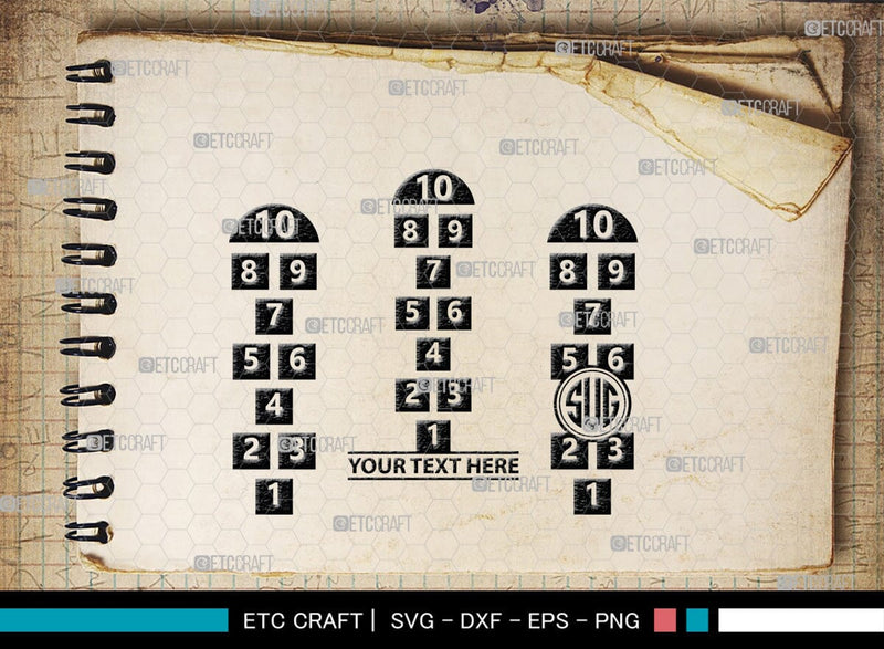 Hopscotch Monogram, Hopscotch Silhouette, Hopscotch SVG, Game Hopscotch ...