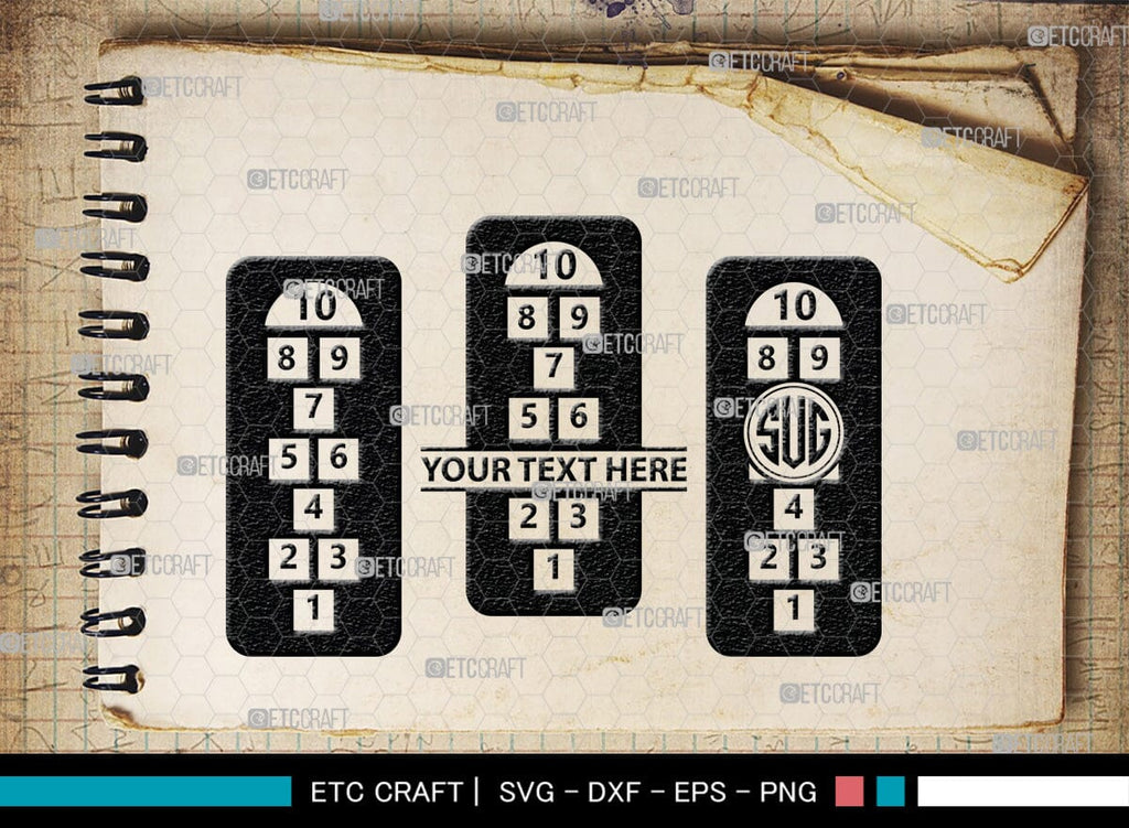 Hopscotch Monogram, Hopscotch Silhouette, Hopscotch SVG, Game Hopscotch ...