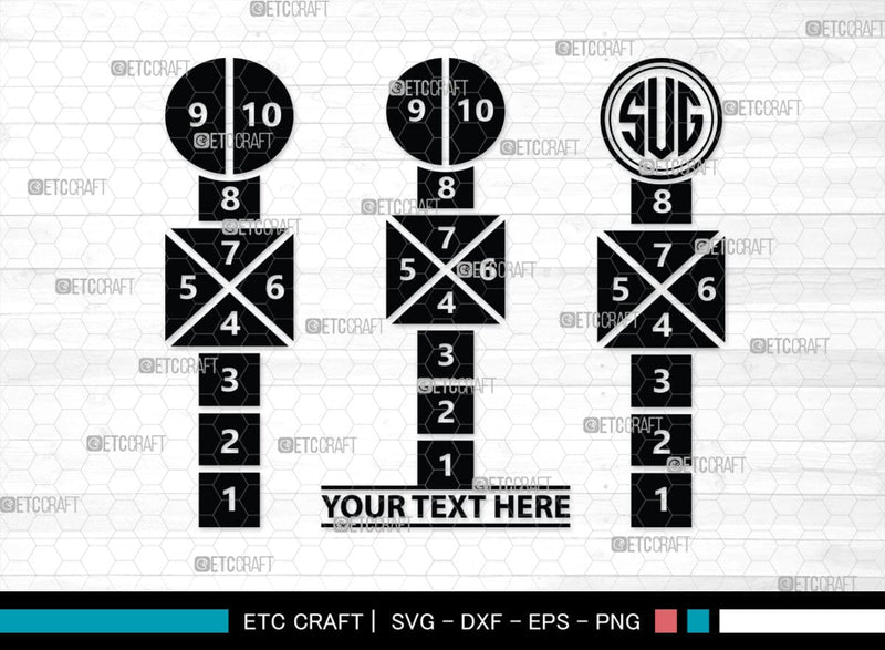 Hopscotch Monogram, Hopscotch Silhouette, Hopscotch SVG, Game Hopscotch ...