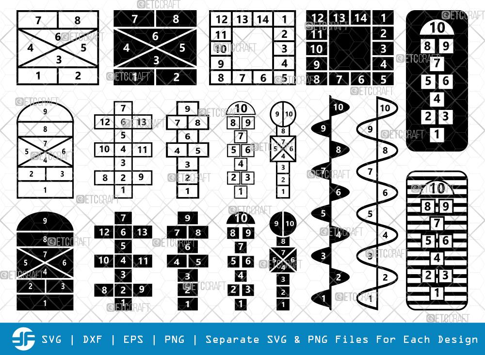 Hopscotch SVG Cut Files | Hopscotch Silhouette | Game Hopscotch Svg ...