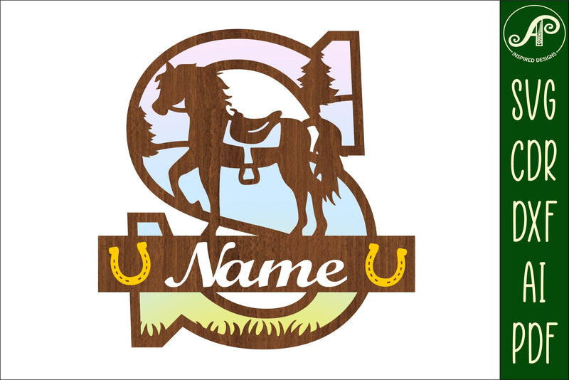 Horse Capital Monogram Letter S SVG File - So Fontsy
