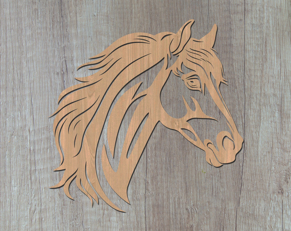 Horse Laser SVG Cut File, Horse Glowforge File, Horse Head DXF, Horse ...