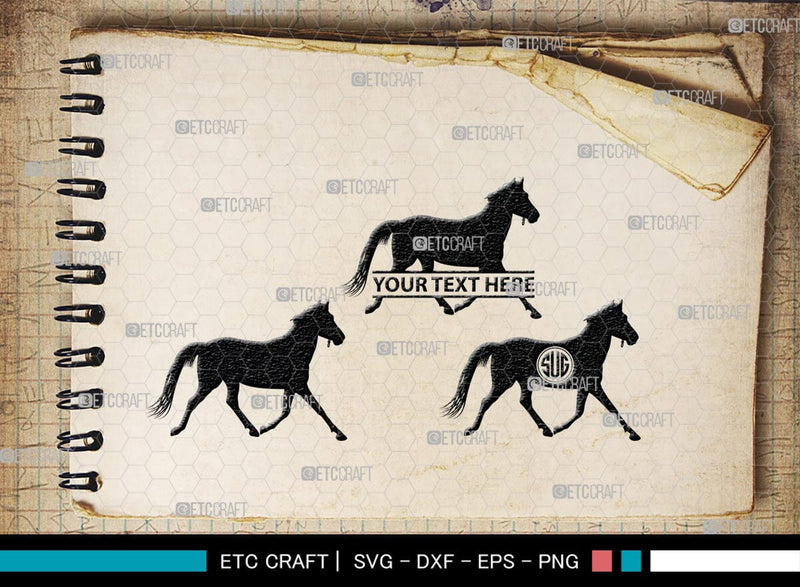 Horse Monogram, Horse Silhouette, Horse SVG, Horse Racing Svg, Horse ...