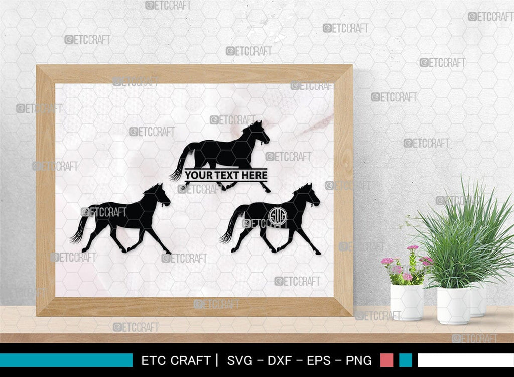Horse Monogram, Horse Silhouette, Horse SVG, Horse Racing Svg, Horse ...