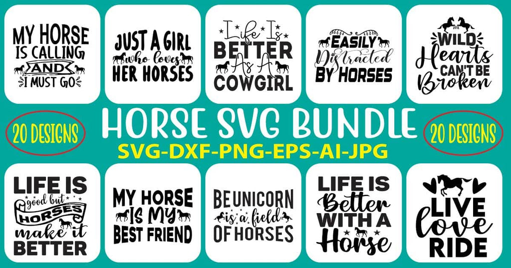 Horse SVG B undle - So Fontsy