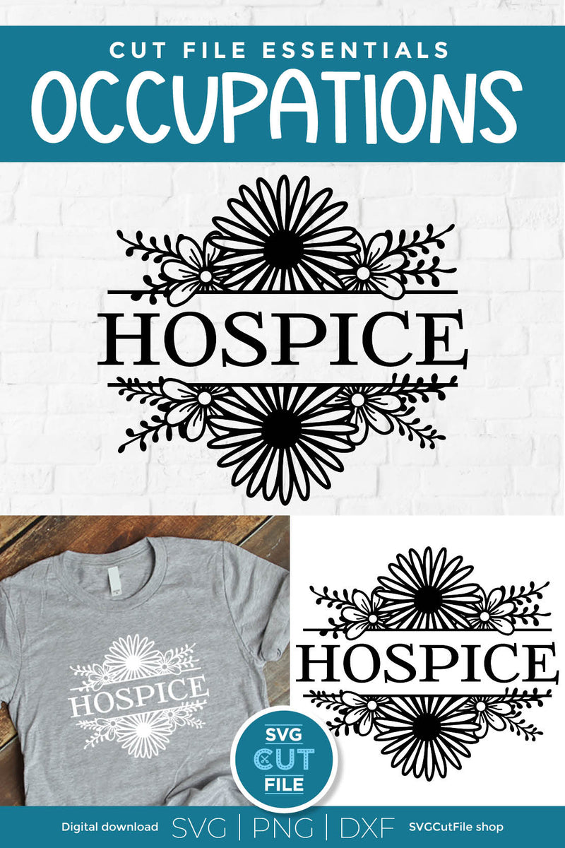 Hospice svg with split floral frame - So Fontsy