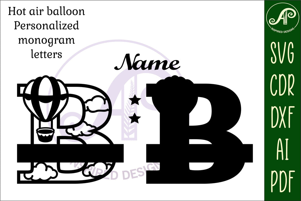 Hot Air Balloon Letter B SVG File - So Fontsy