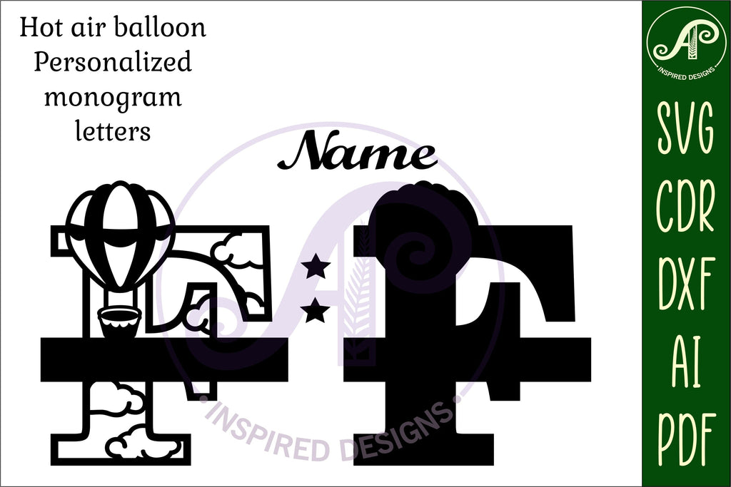 Hot Air Balloon Letter F SVG File - So Fontsy