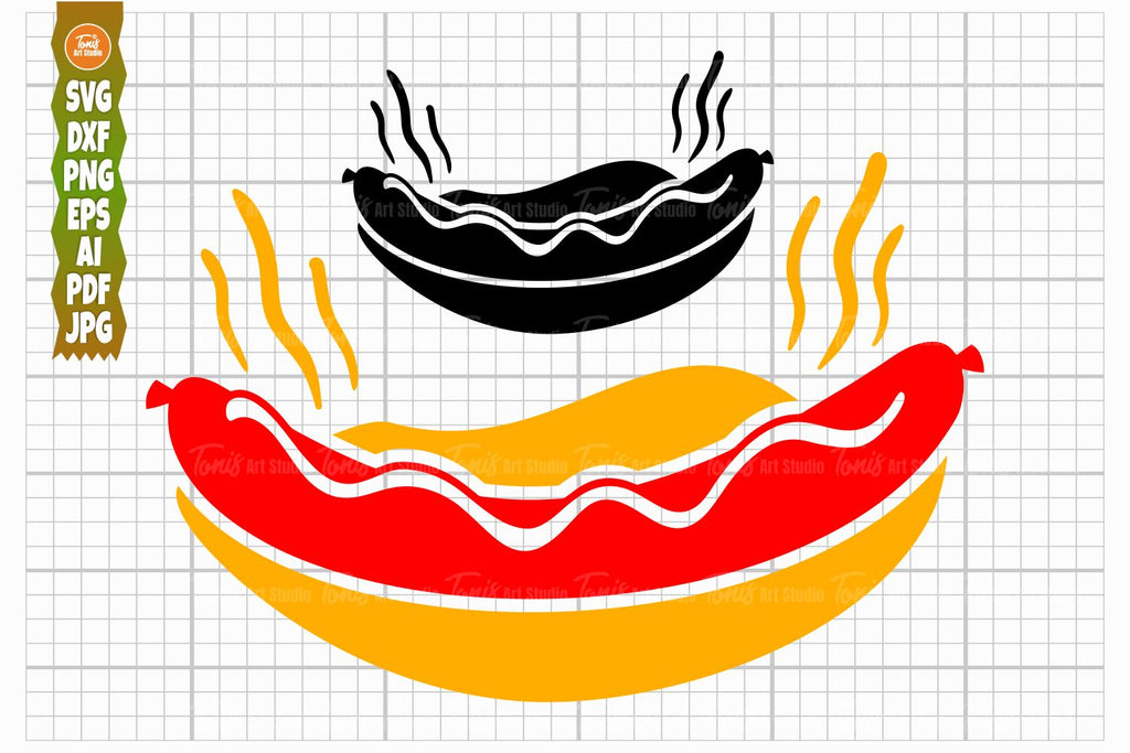 Hot Dog SVG PNG DXF, Hotdog Clipart, Fast Food Svg - So Fontsy