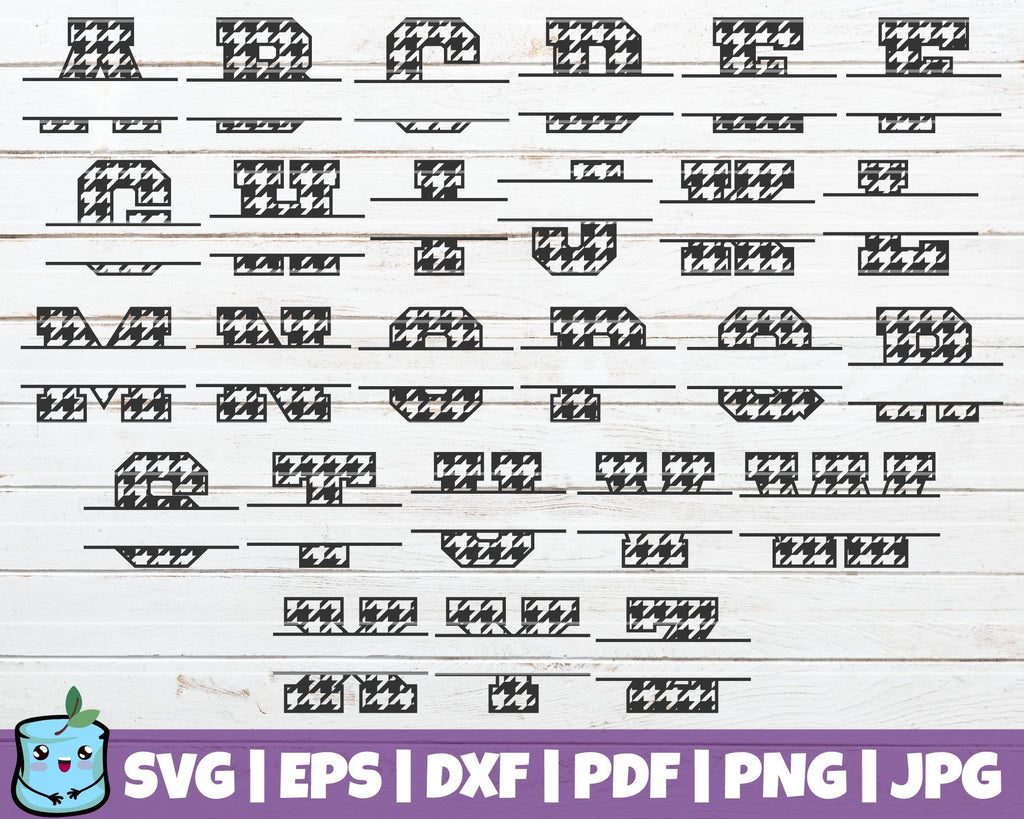 Houndstooth Letters Monograms - So Fontsy