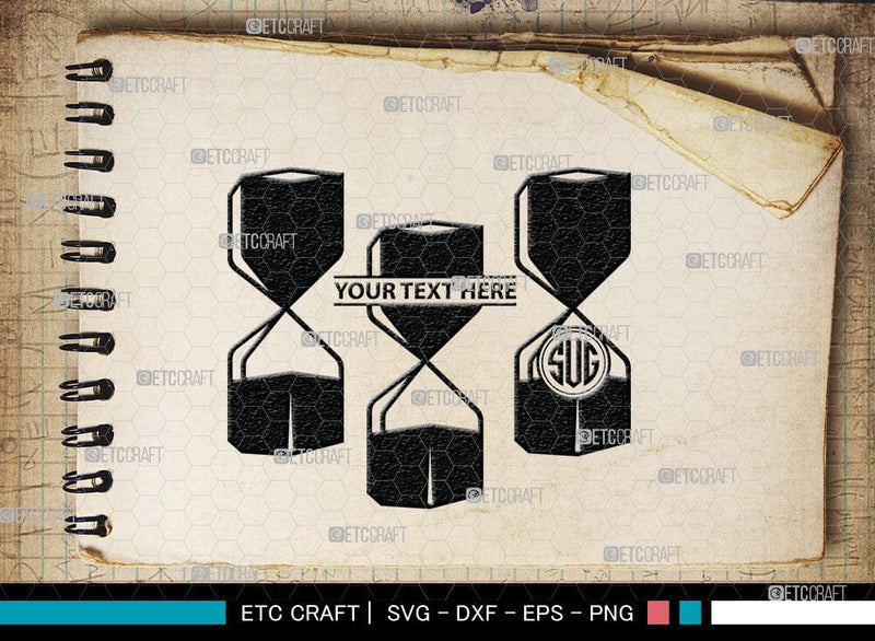 Hourglass Monogram, Hourglass Silhouette, Hourglass SVG Cut Files, Hour ...