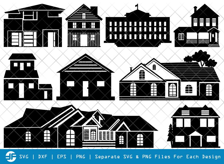 House SVG Cut Files | Building SVG | Home Silhouette Bundle - So Fontsy