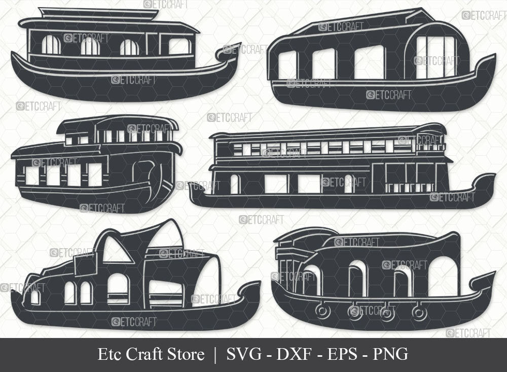 Houseboat SVG, Houseboat Silhouette, Boat House Svg, Boat Svg, Housebo ...