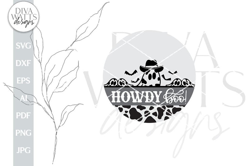 Howdy Boo SVG For Halloween Door Hanger Ghost SVG Door Hanger Welcome ...