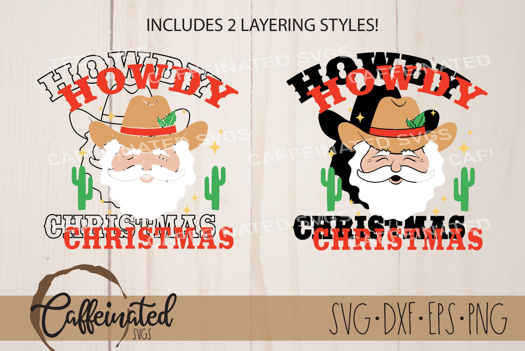 Howdy Christmas Cowboy Santa SVG - So Fontsy
