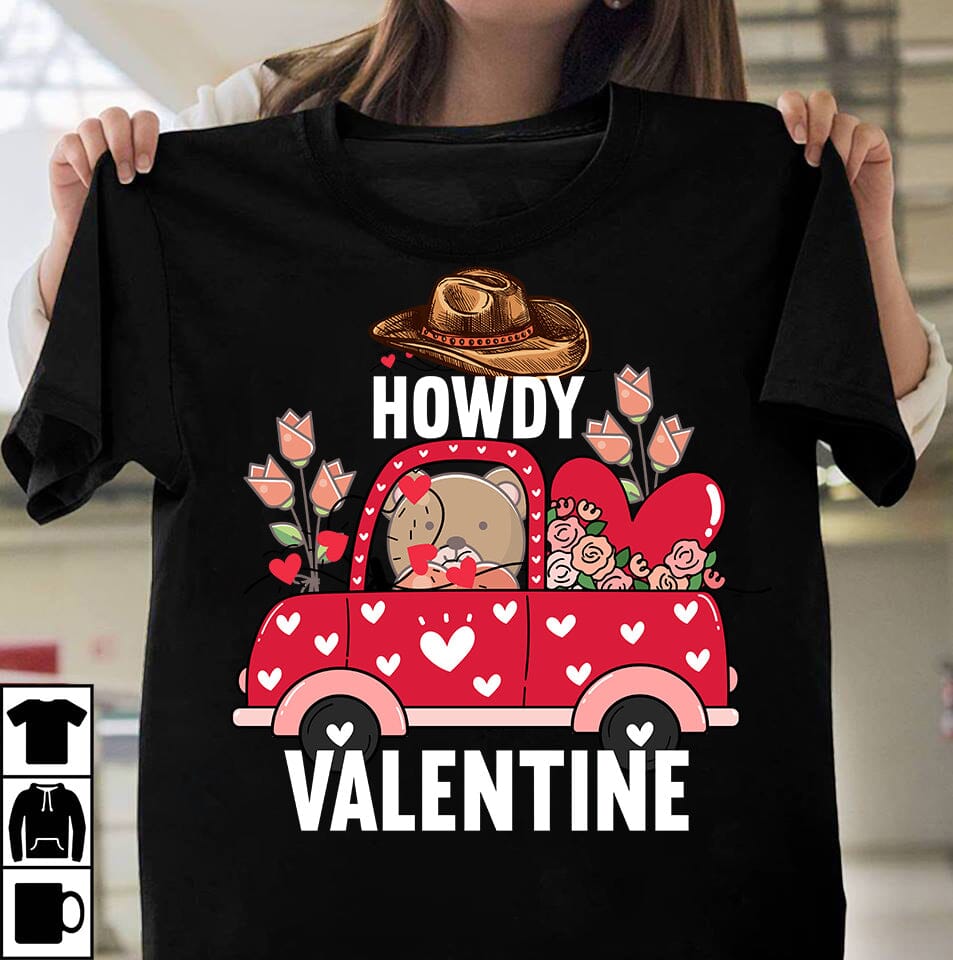 Howdy Valentine SVG Cut File Howdy Valentine Sublimation PNG - So Fontsy