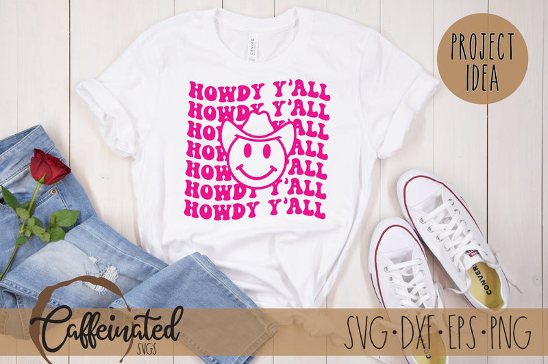Howdy Y'all SVG, Smiley Face svg - So Fontsy