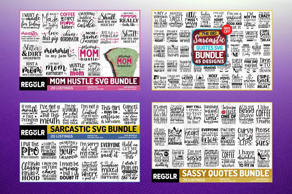 Huge Quotes SVG Bundle, Huge Collection of SVG files VOL-7 - So Fontsy