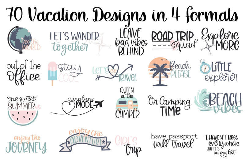 Huge Summer Vacation SVG Bundle, Camping Clipart, Travel Clipart - So ...