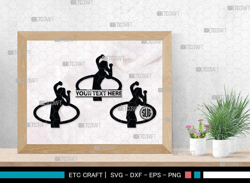 Hula Hoop Monogram, Hula Hoop Silhouette, Hula Hooping Svg, Hula Hooper ...