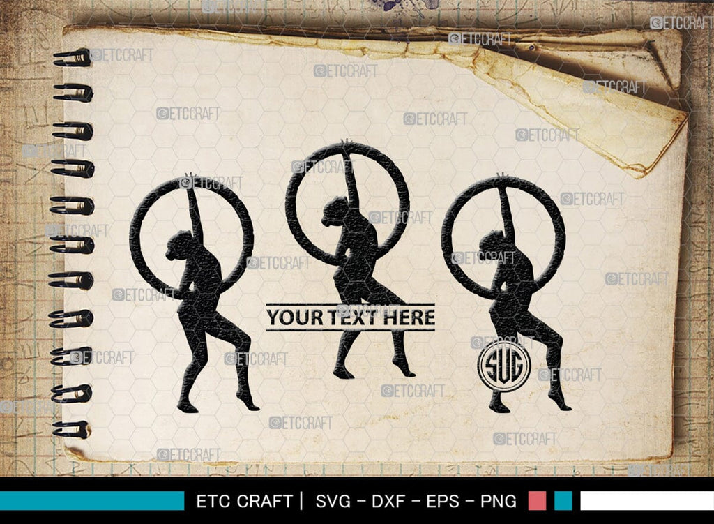 Hula Hoop Monogram, Hula Hoop Silhouette, Hula Hooping Svg, Hula Hooper ...