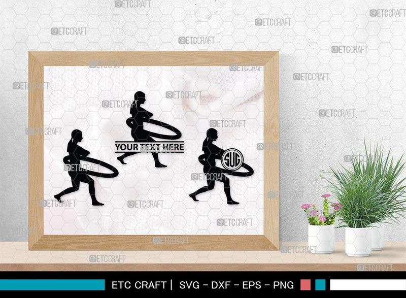 Hula Hoop Monogram, Hula Hoop Silhouette, Hula Hooping Svg, Hula Hooper ...