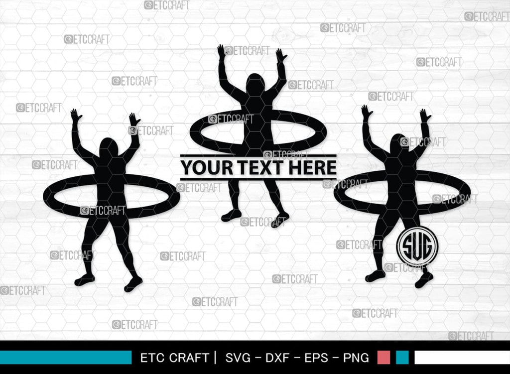 Hula Hoop Monogram, Hula Hoop Silhouette, Hula Hooping Svg, Hula Hooper ...