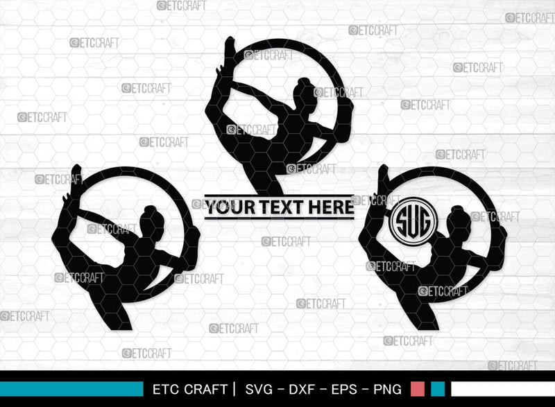 Hula Hoop Monogram, Hula Hoop Silhouette, Hula Hooping Svg, Hula Hooper ...