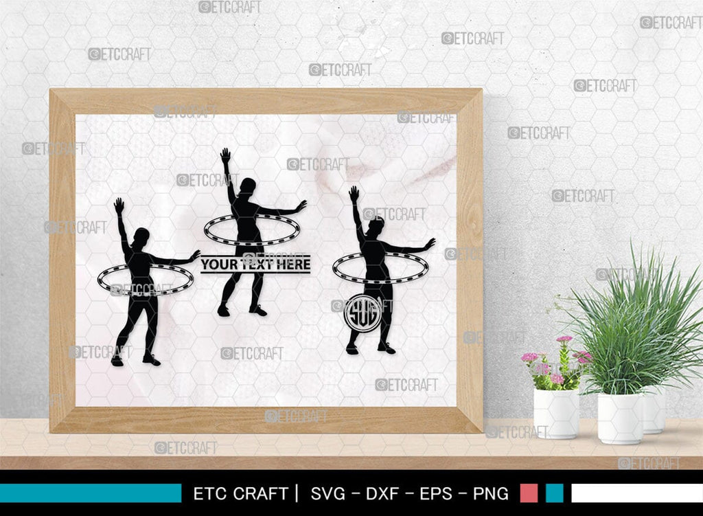 Hula Hoop Monogram, Hula Hoop Silhouette, Hula Hooping Svg, Hula Hooper ...