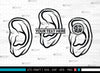 Human Ear Monogram, Human Ear Silhouette, Human Ear SVG, Ear Svg, Ears ...