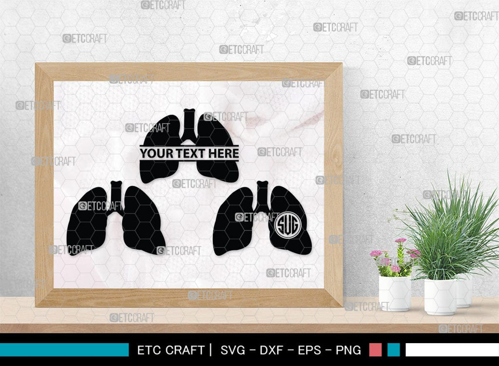Human Lung Monogram, Human Lung Silhouette, Human Lung SVG, Lung Svg ...