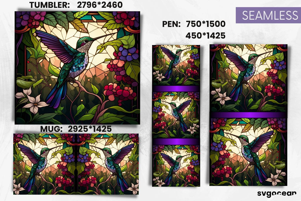 Hummingbird Tumbler Sublimation | Pen And Mug Wrap - So Fontsy