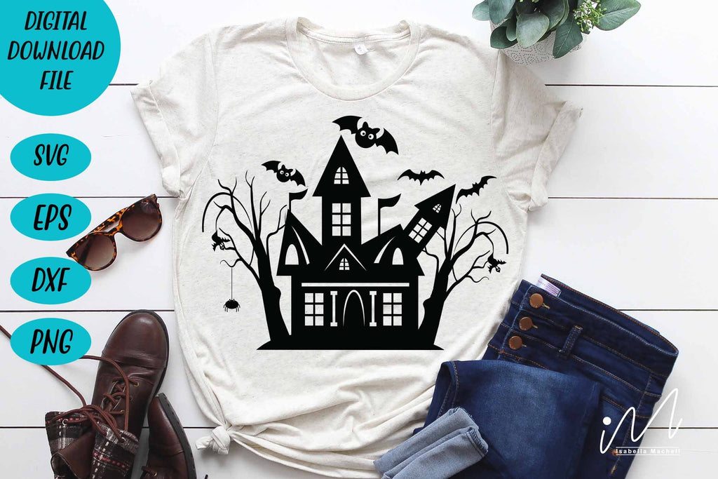 Hunted house svg, Halloween hunted house svg, Batty feeling, hunting ...