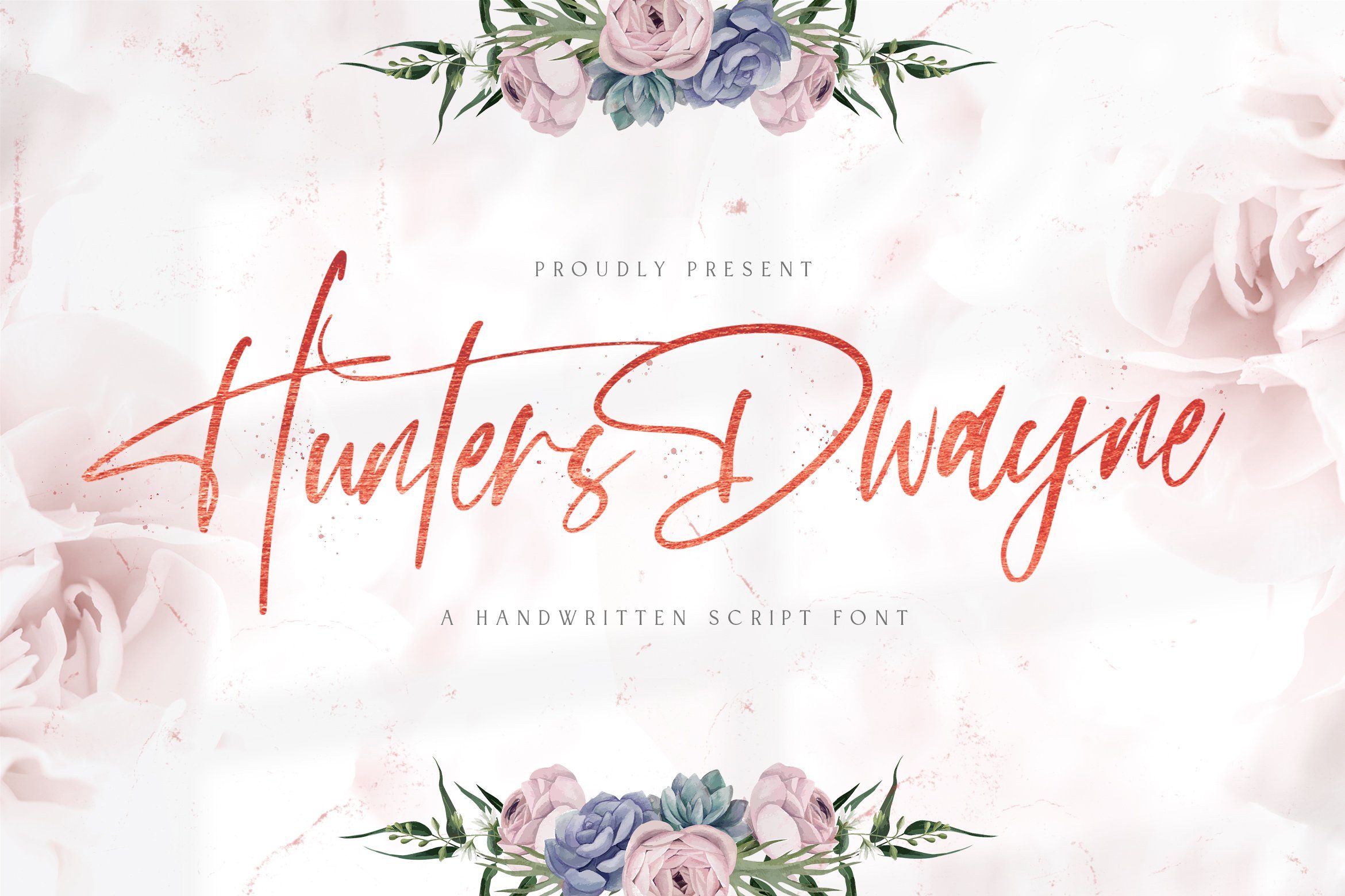 Hunthers Dwayne - Handwritten Font - So Fontsy
