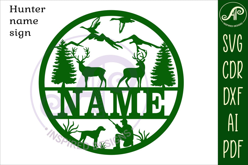 Hunting name sign svg laser cut template - So Fontsy