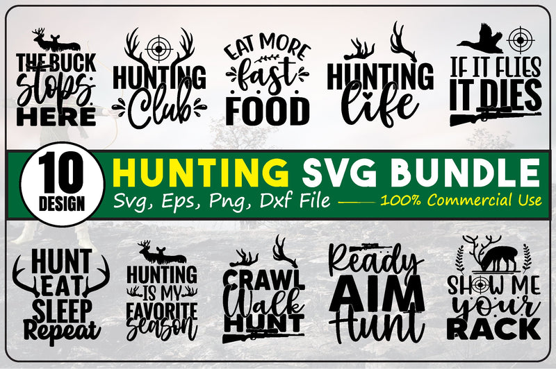 hunting quotes svg bundle commercial use - So Fontsy