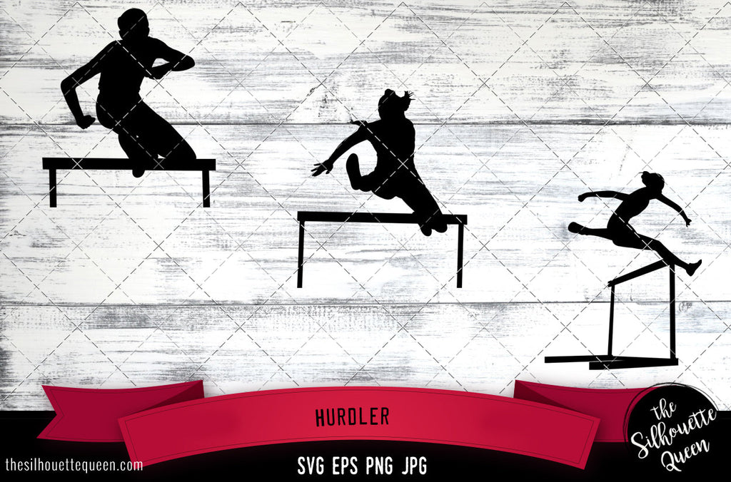 Hurdler Silhouette Vector SVG - So Fontsy