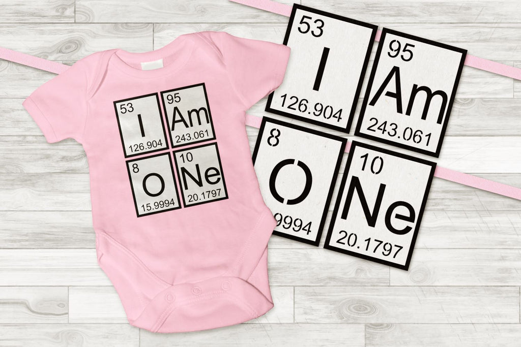 I am One Banner and Birthday Shirt - So Fontsy
