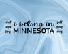 I Belong In Minnesota Svg Cut File So Fontsy