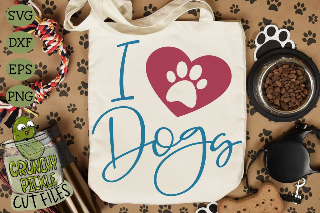 I Heart Dogs SVG Cut File - So Fontsy
