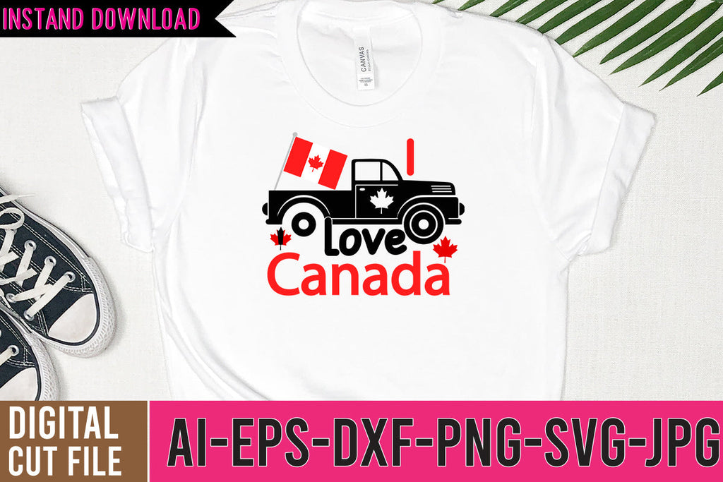 i love Canada SVG Cut Fille ,Canada SVG Bundle - So Fontsy