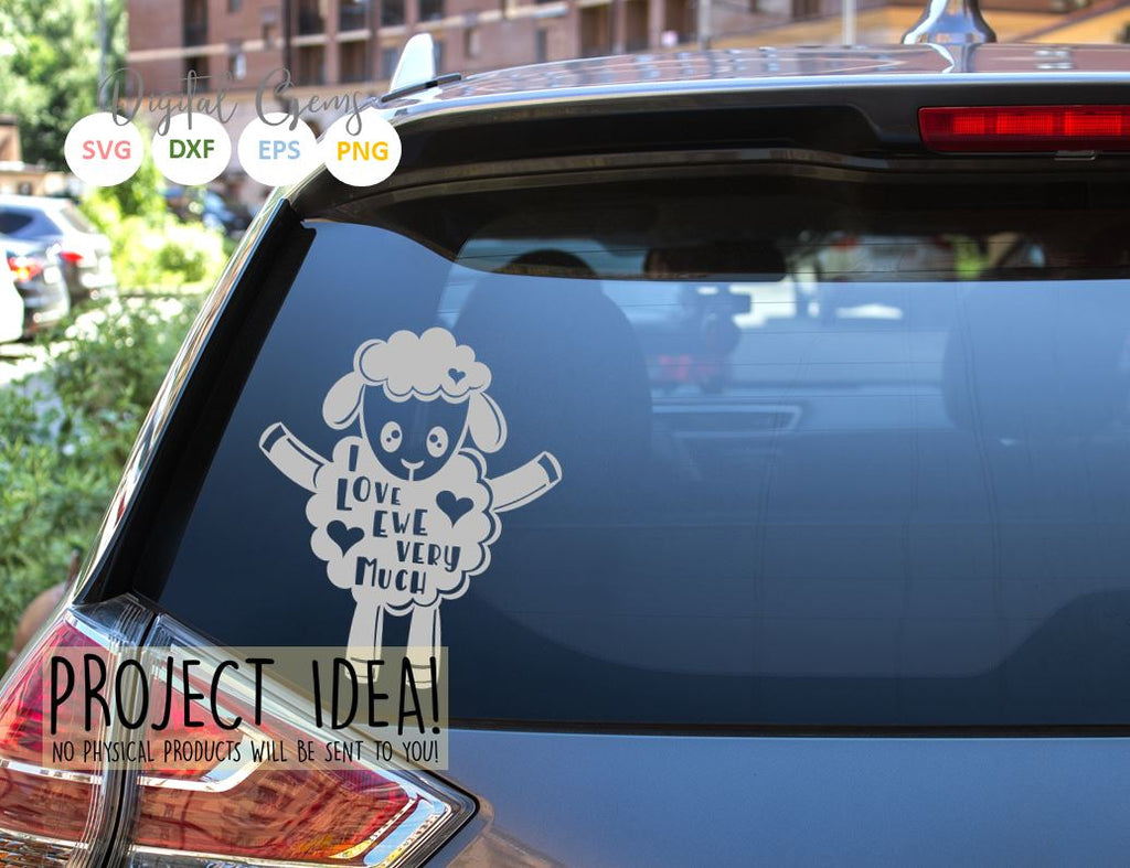 I love ewe, Lamb SVG / DXF / EPS / PNG files - So Fontsy