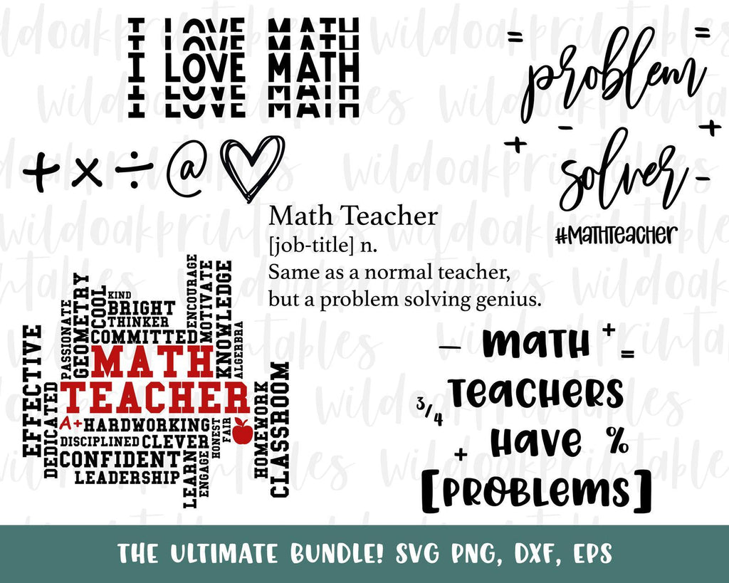 I love math svg, math teacher svg, math svg bundle, teacher math svg ...